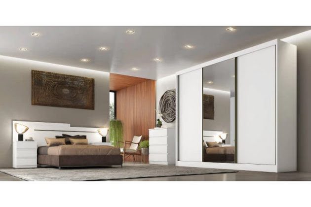 ROUPEIRO GUARDA ROUPA SOLLO PLUS MDF 3 PORTAS CORRER 6 GAVETAS C ...